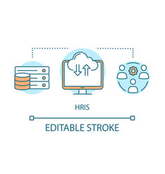 Hris concept icon hr software idea thin line Vector Image