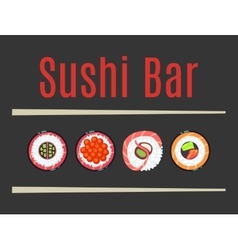 Japanese sushi bar food logo template Royalty Free Vector