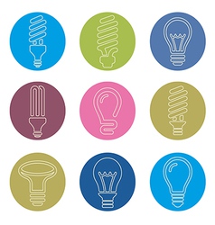 Light bulbs bulb icon set Royalty Free Vector Image
