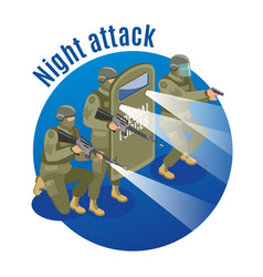 Military special forces isometric icons Royalty Free Vector