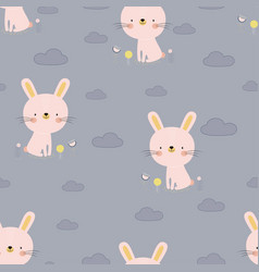 Pattern with cartoon bunny Royalty Free Vector Image