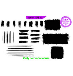 Black circle brush stroke grunge circle brush set Vector Image
