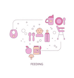 Feeding baby infographics Royalty Free Vector Image