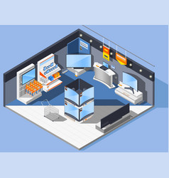 Electronics store interior Royalty Free Vector Image