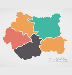 Modern map - lancashire county with districts Vector Image