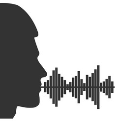 Male voice spectrum head silhouette Royalty Free Vector