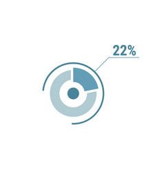 Twenty eight percent chart 28 percentage diagram Vector Image