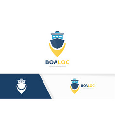 Map pointer with symbol anchor and sea port icon Vector Image