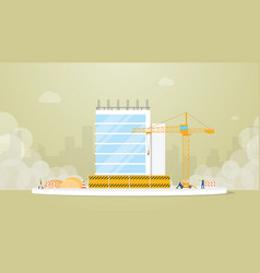 Work process of buildings construction Royalty Free Vector