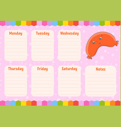 School schedule timetable for schoolboys empty Vector Image