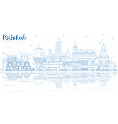 Rishikesh india city skyline with color buildings Vector Image