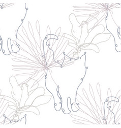 Floral seamless pattern line art Royalty Free Vector Image
