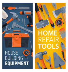 Hardware store banner with building tools Vector Image