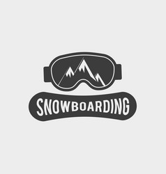 Snowboard club logo label or badge template Vector Image