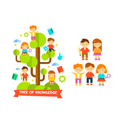 Tree with education icons Royalty Free Vector Image