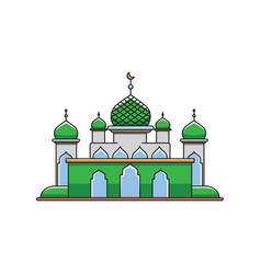 Muslims praying together in a mosque Royalty Free Vector