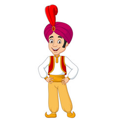 Cartoon strong genie isolated on white background Vector Image