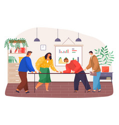 Cartoon business team or people working on Vector Image