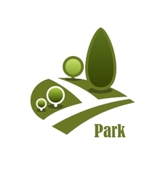 Green park and garden landscape icons Royalty Free Vector