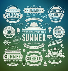 Retro summer design elements Royalty Free Vector Image