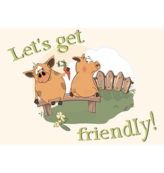 Lets be friends a story about two pigs Royalty Free Vector