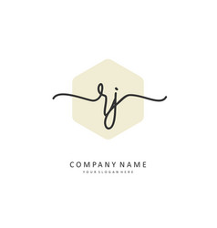 Rj initial letter handwriting and signature logo Vector Image