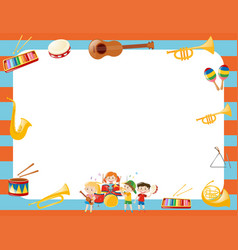 Border template with musical instruments Vector Image