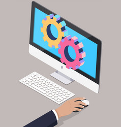 Laptop computer fix and repair Royalty Free Vector Image