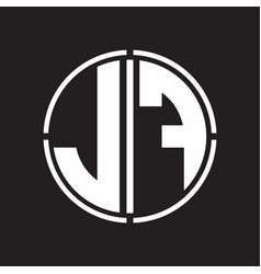 Jf initial logo linked circle monogram Royalty Free Vector