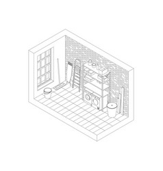 Storeroom interior with metal storage Royalty Free Vector