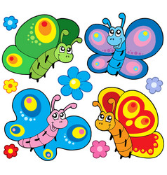 Cute butterflies collection 3 Royalty Free Vector Image