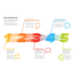 Five steps sequence template infographic Vector Image