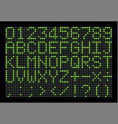 Dotted font alphabet digital letters and numbers Vector Image