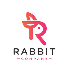Letter r rabbit business logo design Royalty Free Vector