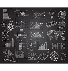 Chalk infographic diagrams Royalty Free Vector Image