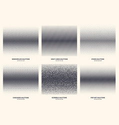 Various modern halftone triangle textures Vector Image