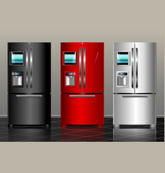 Red fridge Royalty Free Vector Image - VectorStock
