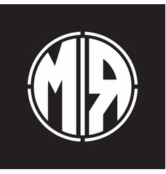 Mr initial logo linked circle monogram Royalty Free Vector