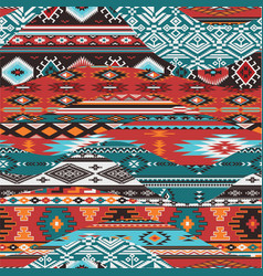 Native american fabric patchwork wallpaper Vector Image