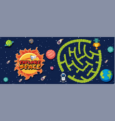 Game template with many planets in space Vector Image