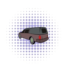 Hearse icon in outline style isolated on white Vector Image