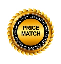 Price match guarantee gold label sign template Vector Image