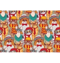 Hipster cat pattern Royalty Free Vector Image - VectorStock