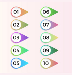 Number bullets circle buttons with color Vector Image