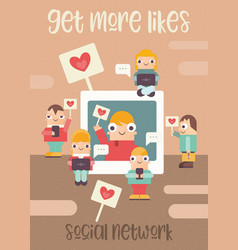 Social networking poster Royalty Free Vector Image