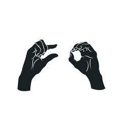 Gesture zero a little bit sign stylized hand Vector Image
