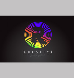 R letter colorful logo Rainbow logo design Vector Image