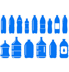 Plastic bottles empty with lids icons Royalty Free Vector