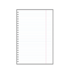 Set realistic blank lined notebook sheet Vector Image