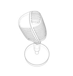 Outline vintage microphone Royalty Free Vector Image